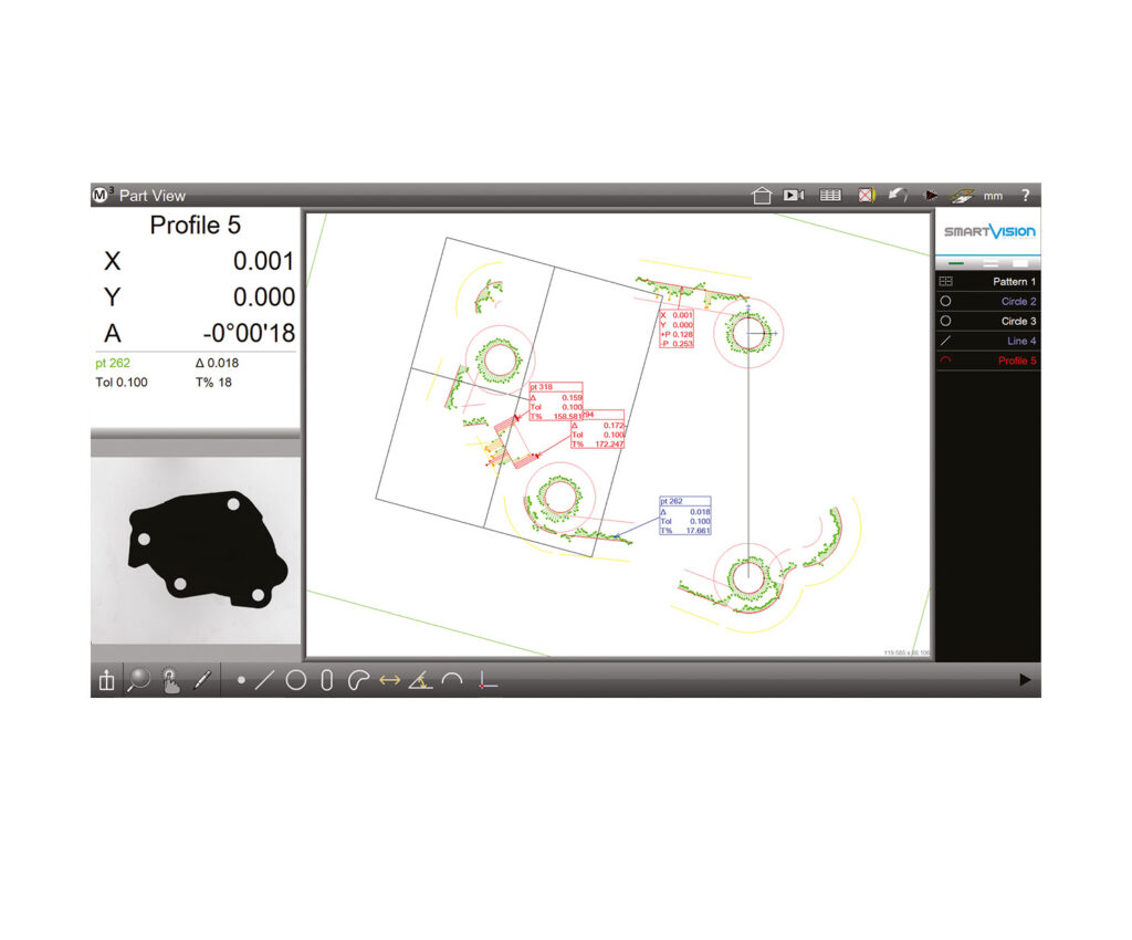 Advanced Digital Profile Check Tool for SmartVision Profile Projectors